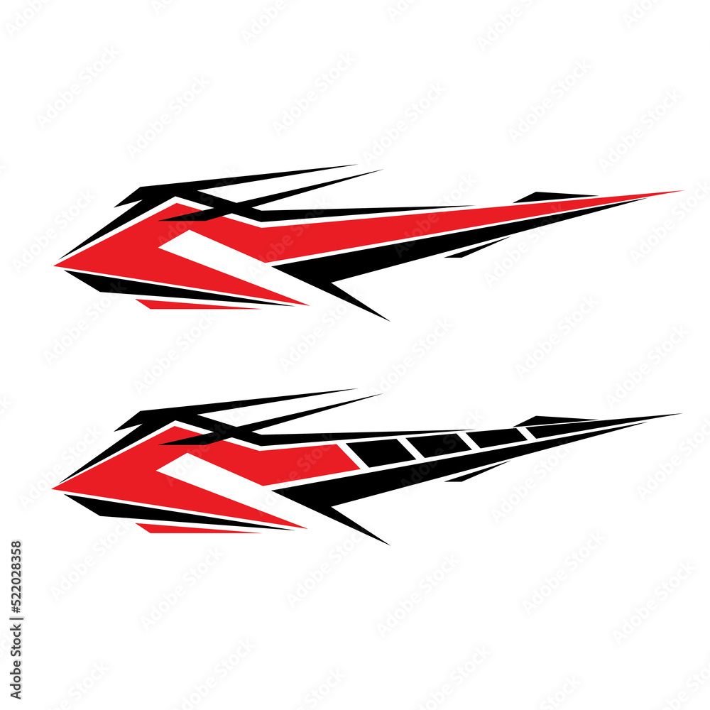 car wrapping decal vector. racing car decals Stock Vector | Adobe Stock