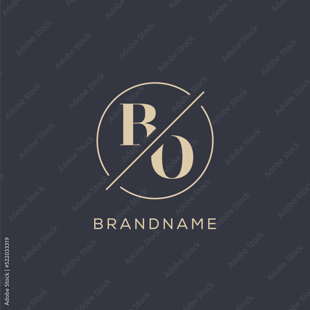 Initial letter BO logo with simple circle line, Elegant look monogram ...