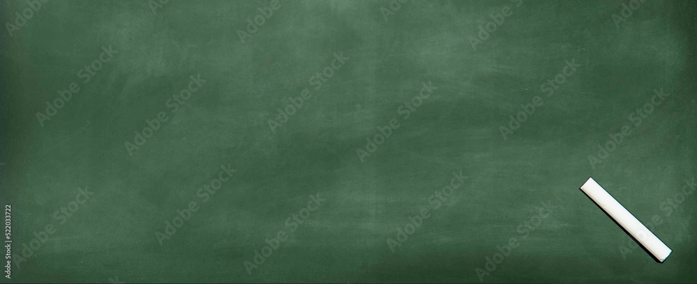Empty green chalkboard texture hang on the white wall. double frame ...