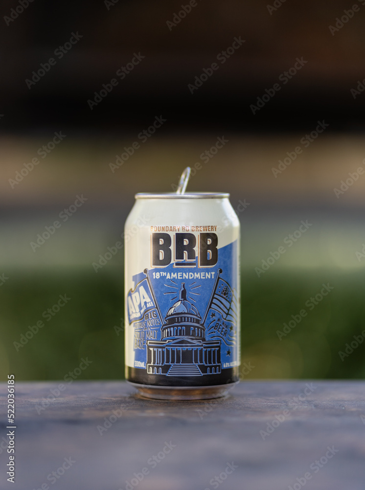 Can of beer BRB American Pale Ale. New Zealand brewing company. January ...