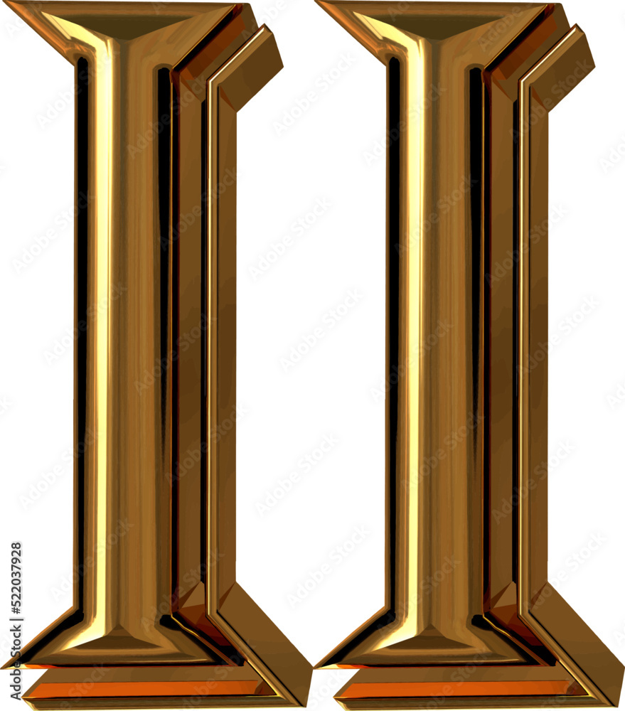 Roman numerals made of gold Stock Vector | Adobe Stock