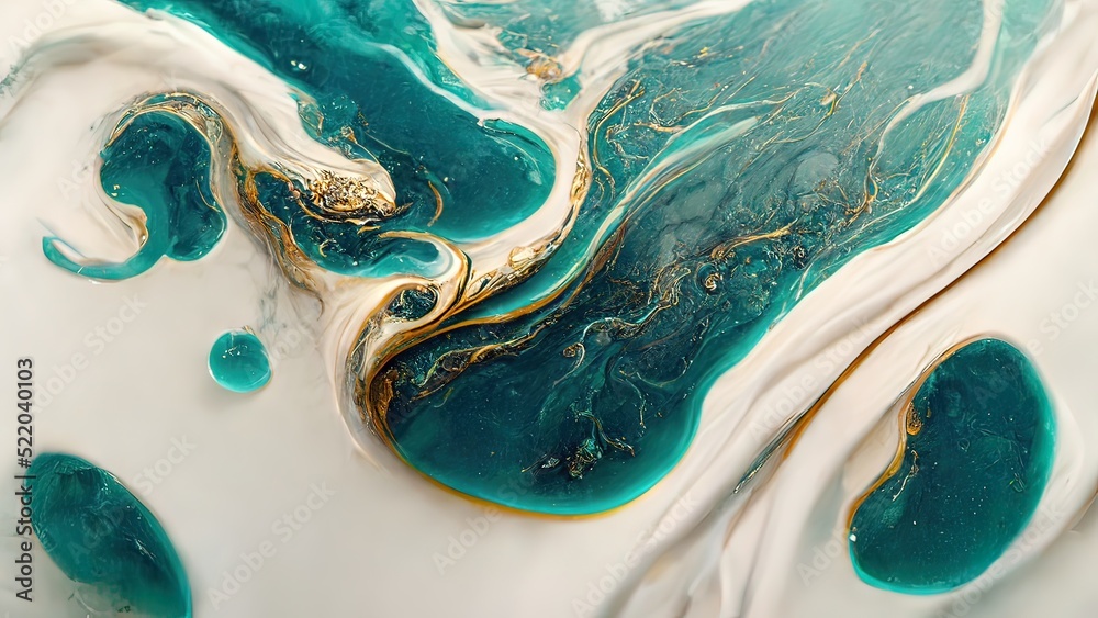 Liquid marble texture. White marble with gold and teal hints. Luxury ...