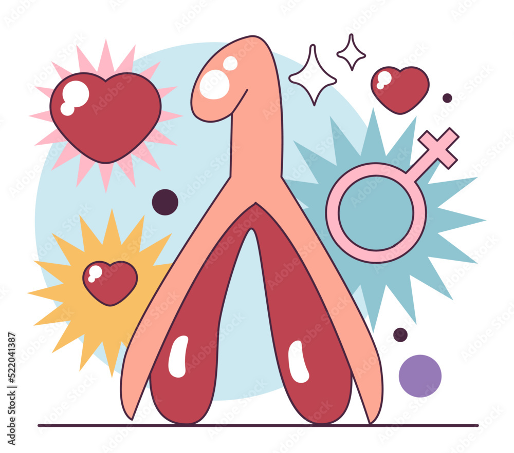 Poster Female clitoris. Woman genital organ. Woman's intimate health ...