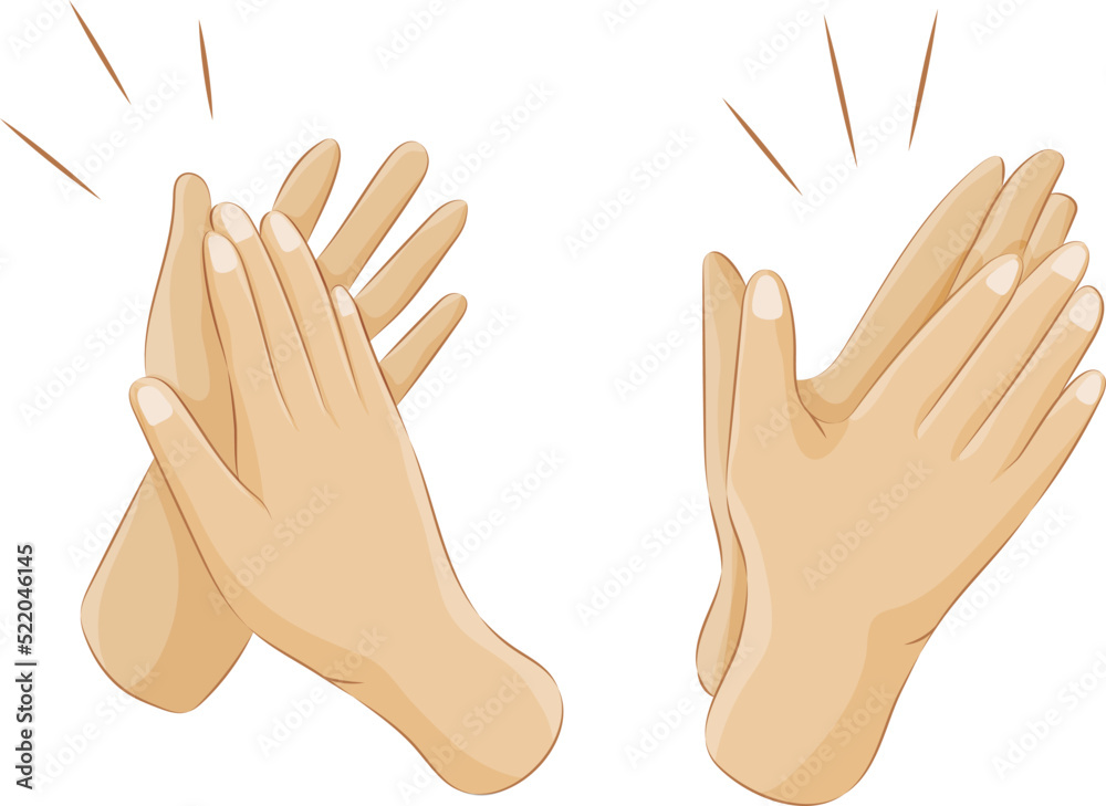Clapping hands demonstrating greeting, appreciation or cheering gesture Stock Vector | Adobe Stock