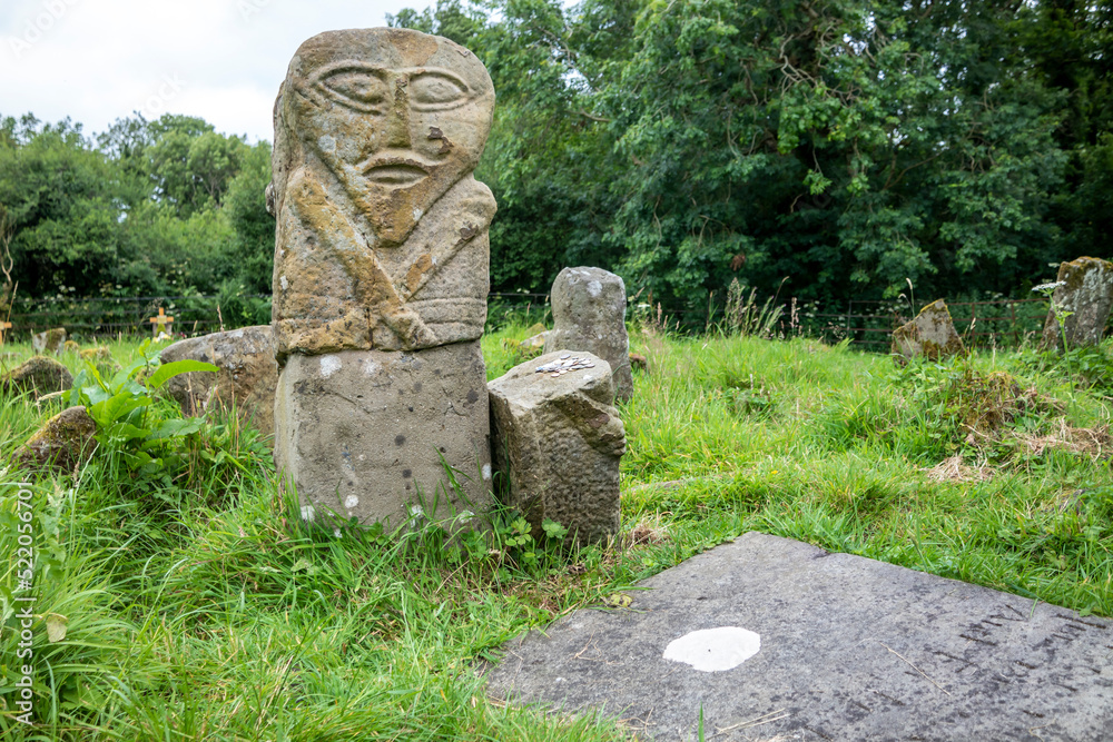 This is a bronze age stone carviing with two faces,called Janus ...