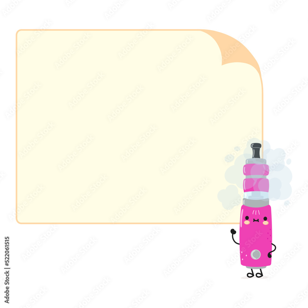 Cute funny vape poster character. Vector hand drawn cartoon kawaii ...