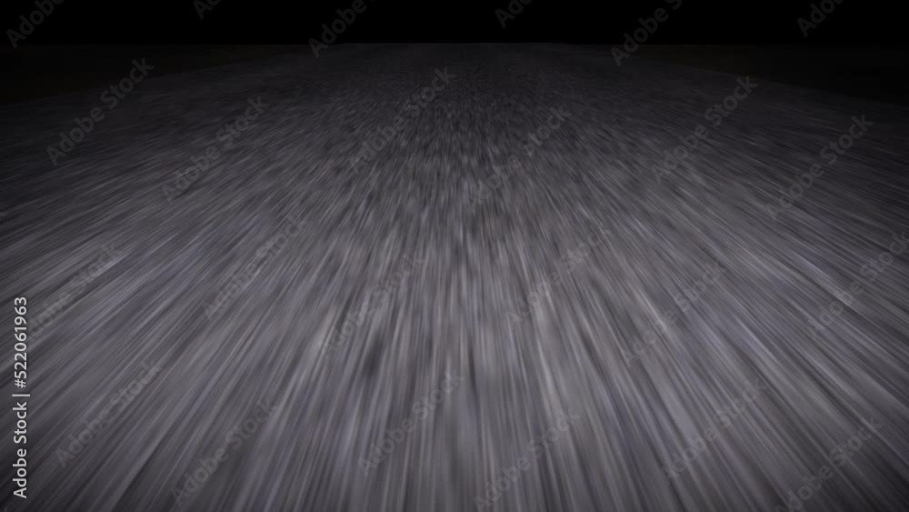 Fast driving on the night road - computer generated loopable animation ...