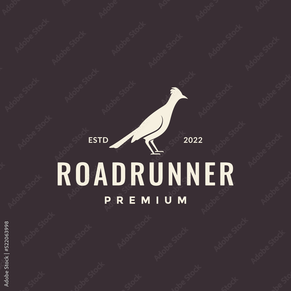 bird roadrunner hipster logo design Stock Vector | Adobe Stock