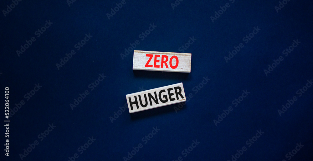 Zero hunger symbol. Concept words Zero hunger on wooden blocks on a ...