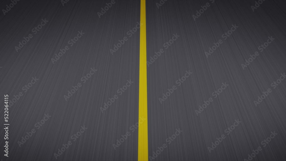 Fast driving on the night road - computer generated loopable animation ...