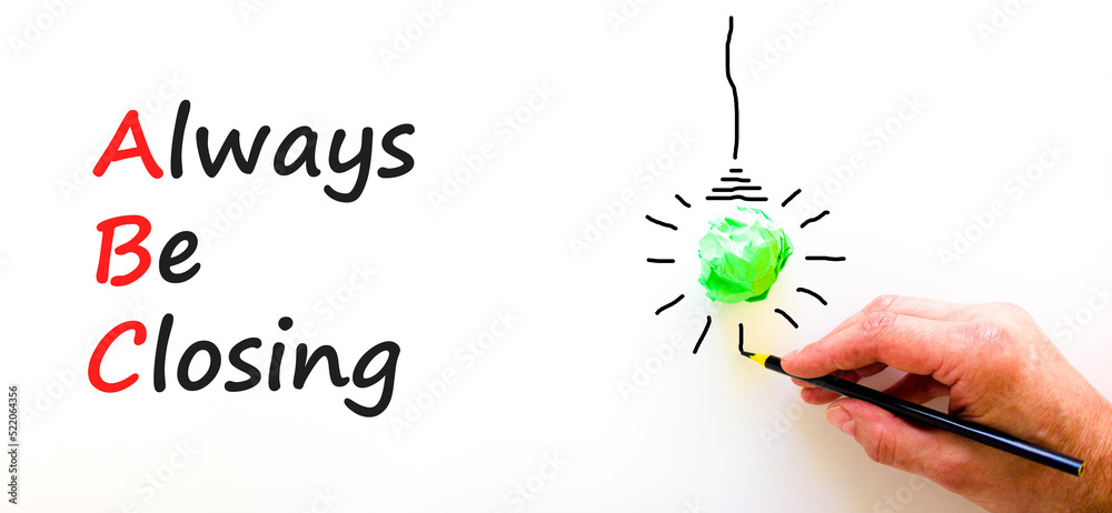 ABC always be closing symbol. Concept words ABC always be closing on a ...