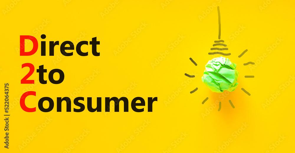 D2C direct to consumer symbol. Concept words D2C direct to consumer on ...