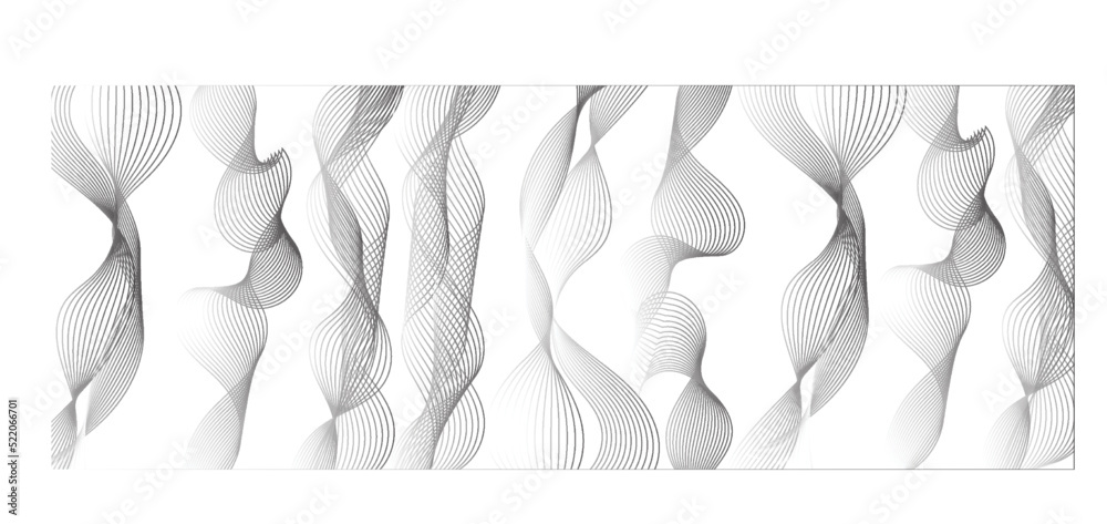 Abstract wavy gray stream element for design on a white background ...