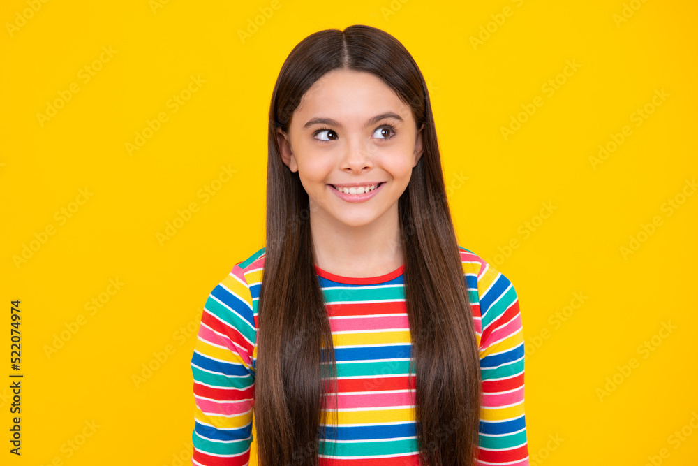 Happy face, positive and smiling emotions of teenager girl. Children ...