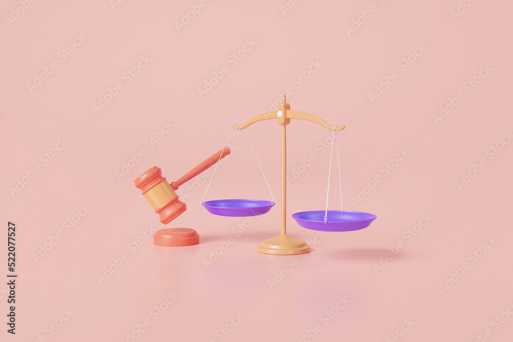 Law and justice concept of Justice scales and wooden gavel on the table ...