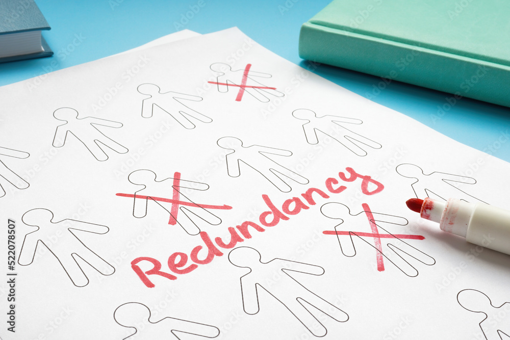 Word Redundancy on a sheet with crossed-out figures. Stock-Foto | Adobe ...