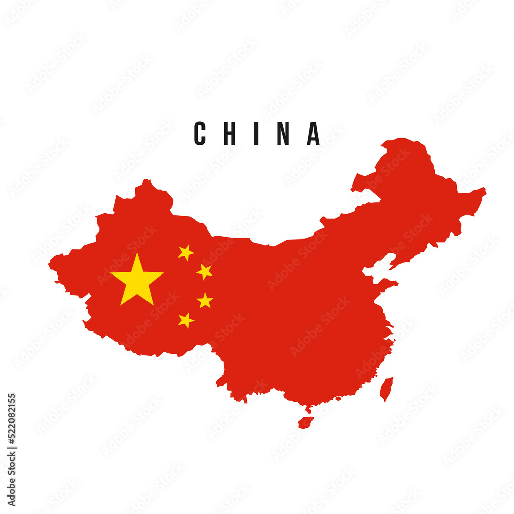 China silhouette map, continent vector illustration Stock Vector ...