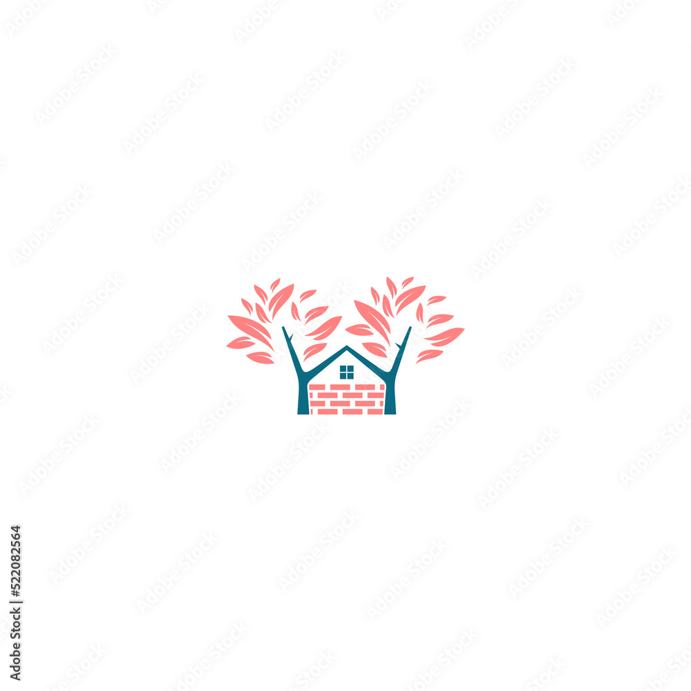 Tree House Logo Design Template. Tree Home logotype Design vector ...