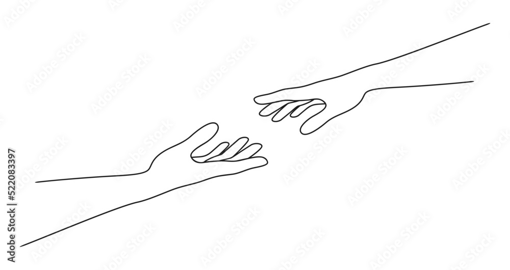 Hands Reaching Out To Each Other Art
