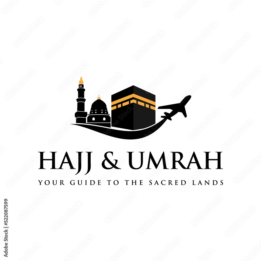 travel logo, Al haj and umrah mubarak tour symbol. Suitable for travel ...