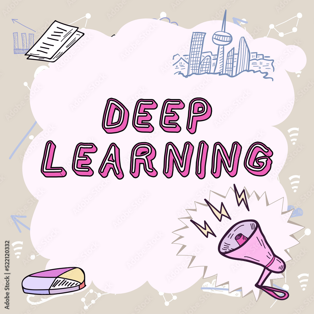 Text caption presenting Deep Learning. Word Written on Hierarchical ...