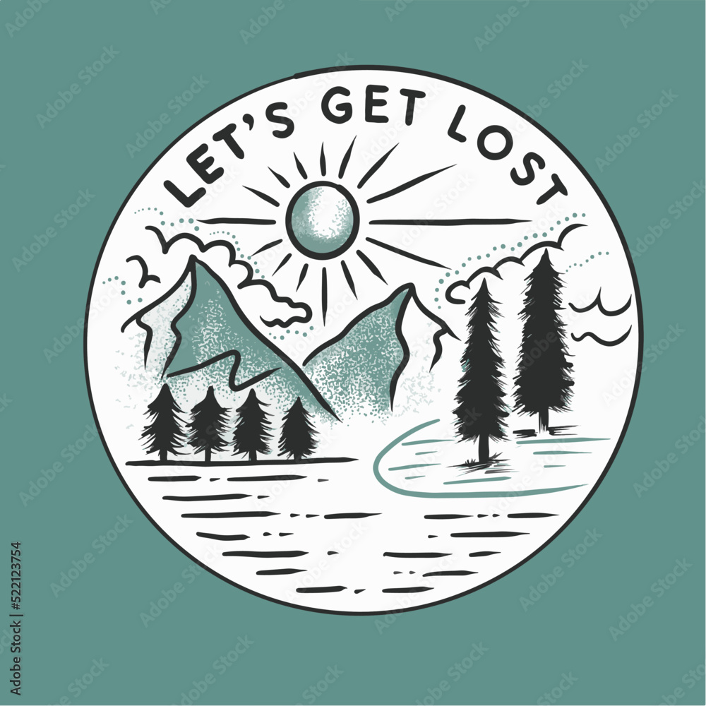 Let's Get Lost vector badge illustration Stock Vector | Adobe Stock