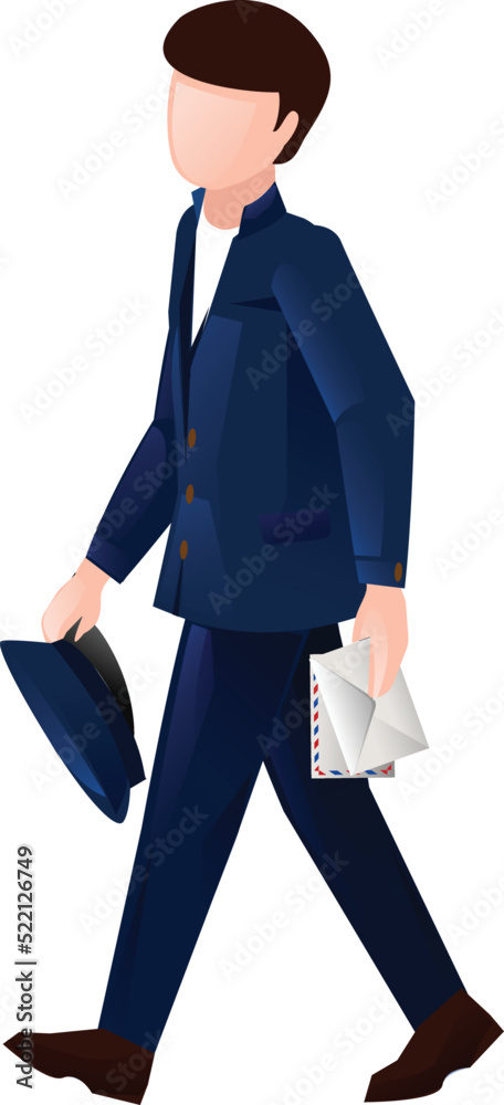 Walking postman icon cartoon vector. Mail man Stock Vector | Adobe Stock