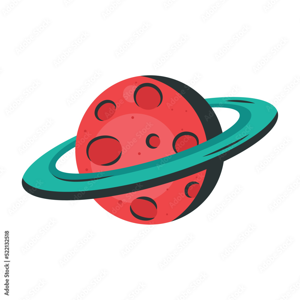 red saturn planet space Stock Vector | Adobe Stock