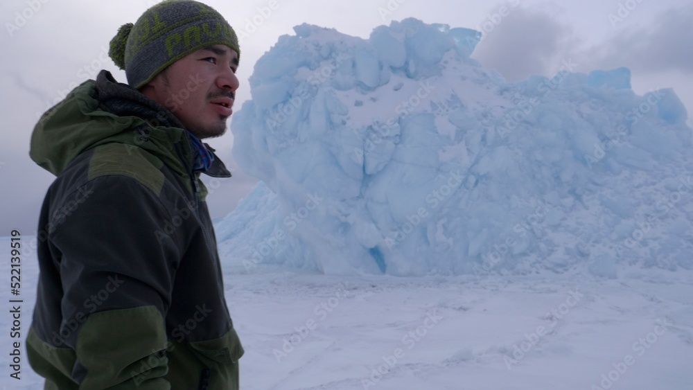 Arctic Greenland sea ice traditional Inuit knowledge: iceberg Stock ...