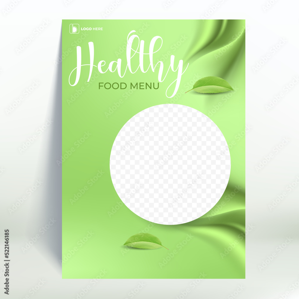 Healthy food menu poster design templates in A4 size. Stock Vector ...