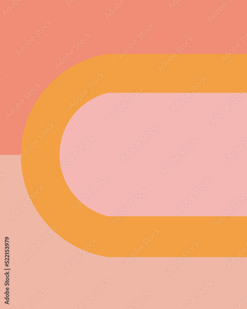 Minimal Yellow Curved Line Over Shades Of Pink Stock Photo | Adobe Stock