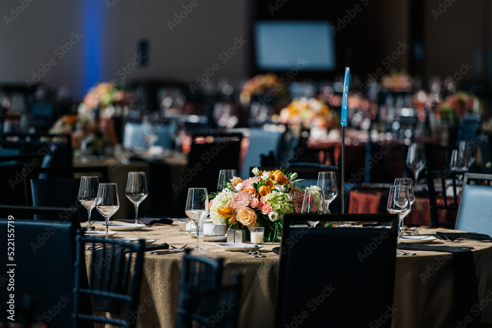 Event table setups Stock Photo | Adobe Stock