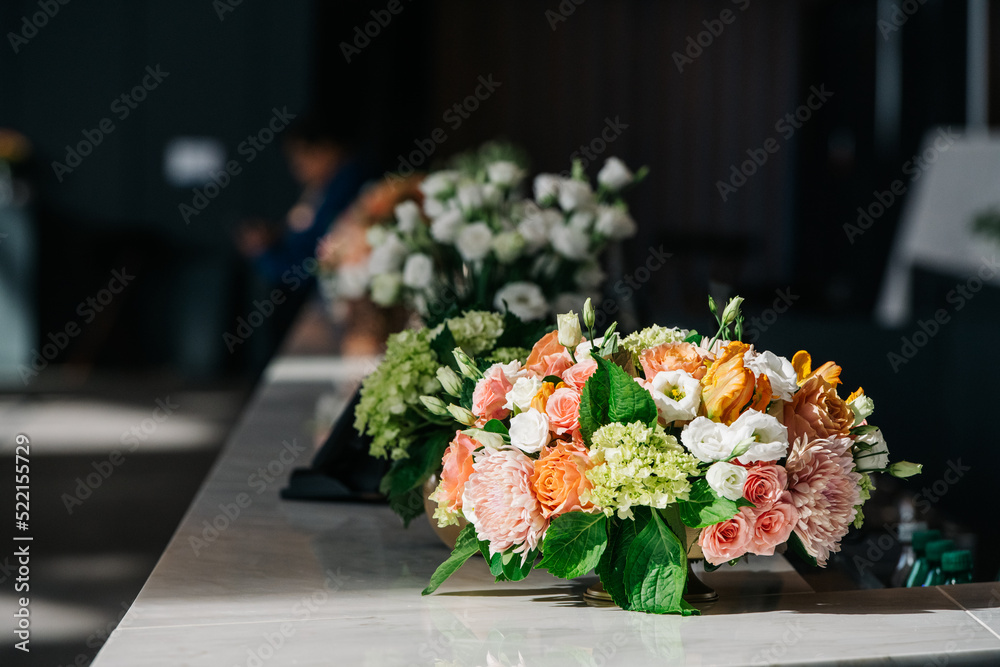 Floral Arrangements on a bar Stock Photo | Adobe Stock