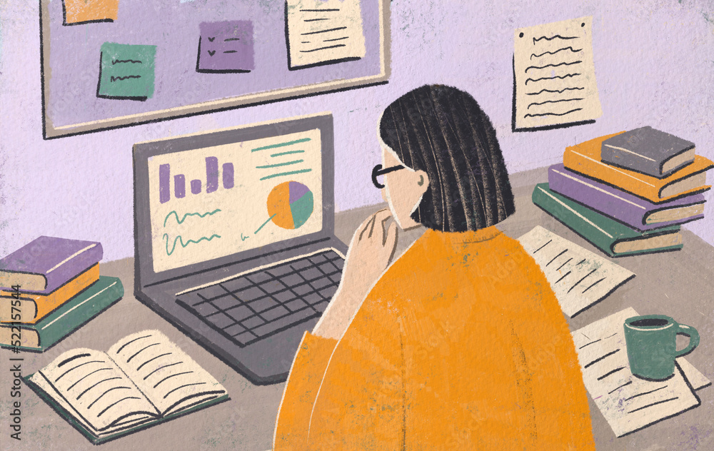 Data scientist illustration Stock Photo | Adobe Stock