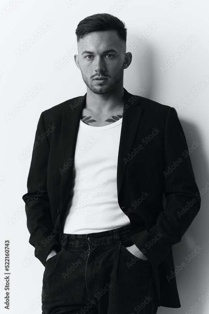 Modelling snapshots. Evil self-confident attractive handsome man in ...