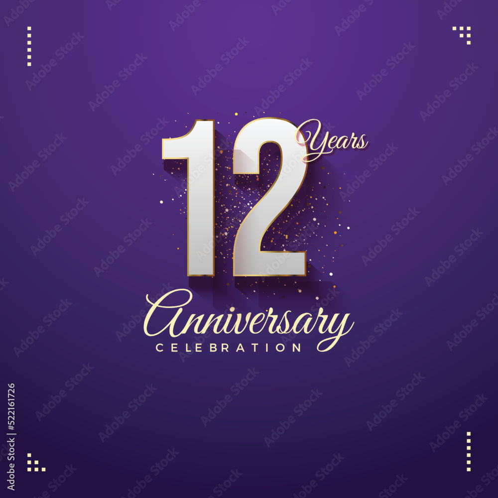 12th anniversary celebration background Stock Vector | Adobe Stock