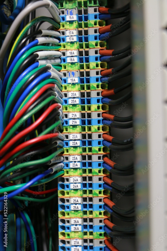 Control panel assembly with wiring and terminal , Terminate wiring in ...