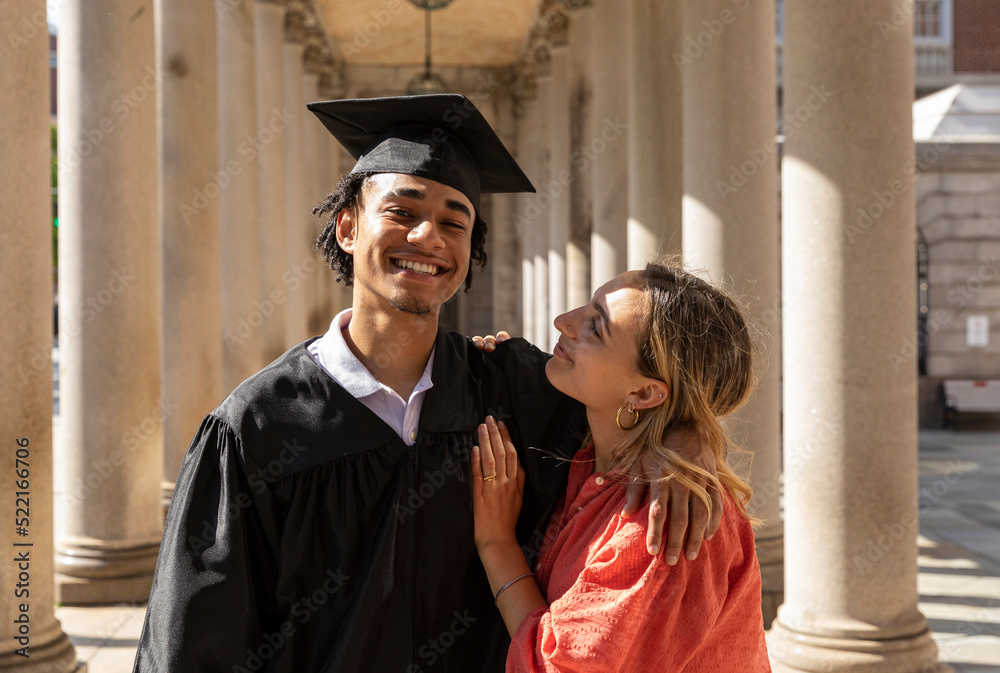 Gen Z Friends College Students portrait celebrating graduation Stock ...