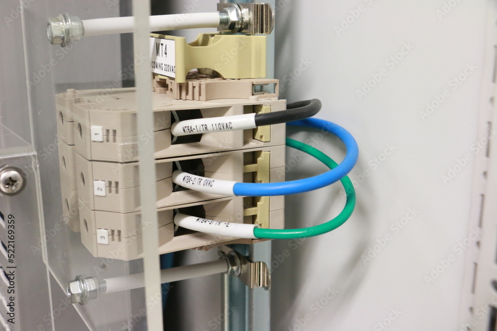 Control panel assembly with wiring and terminal , Terminate wiring in ...