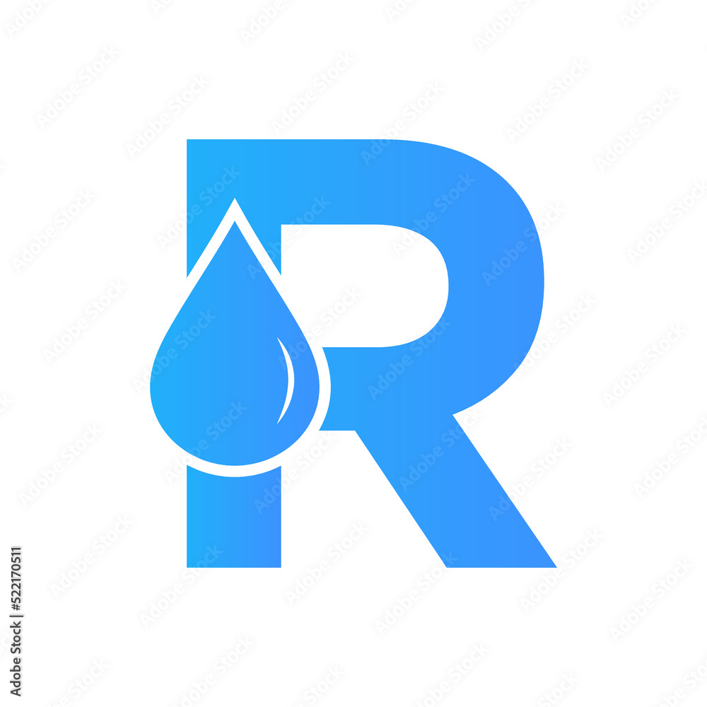 Letter R Water Logo Element Vector Template. Water Drop Logo Symbol ...