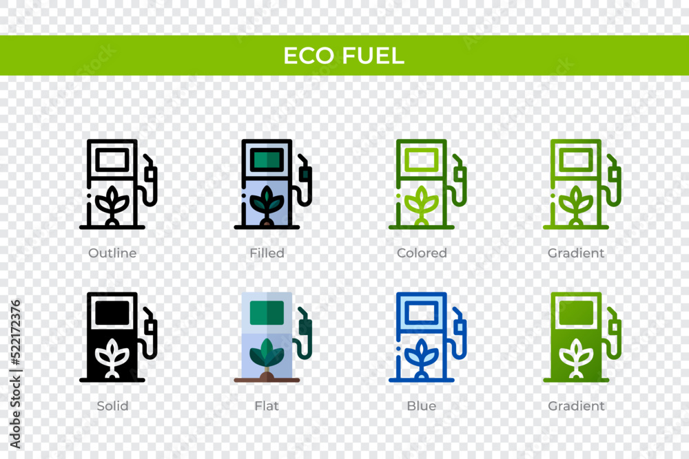 Eco fuel icon in different style. Eco fuel vector icons designed in outline, solid, colored ...