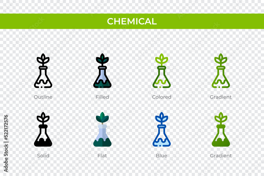 Chemical icon in different style. Chemical vector icons designed in ...