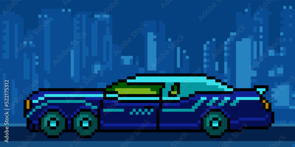 pixel art future sci-fi car Stock Vector | Adobe Stock