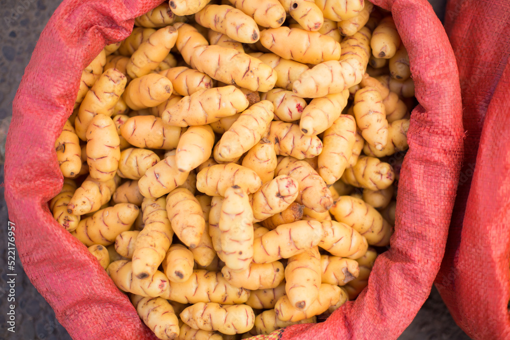 Photograph of Peruvian tuber called "oca". Concept of food and ...