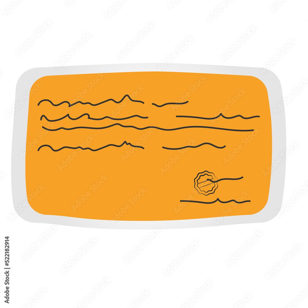 Cartoon vector stamped note letter Stock Illustration | Adobe Stock