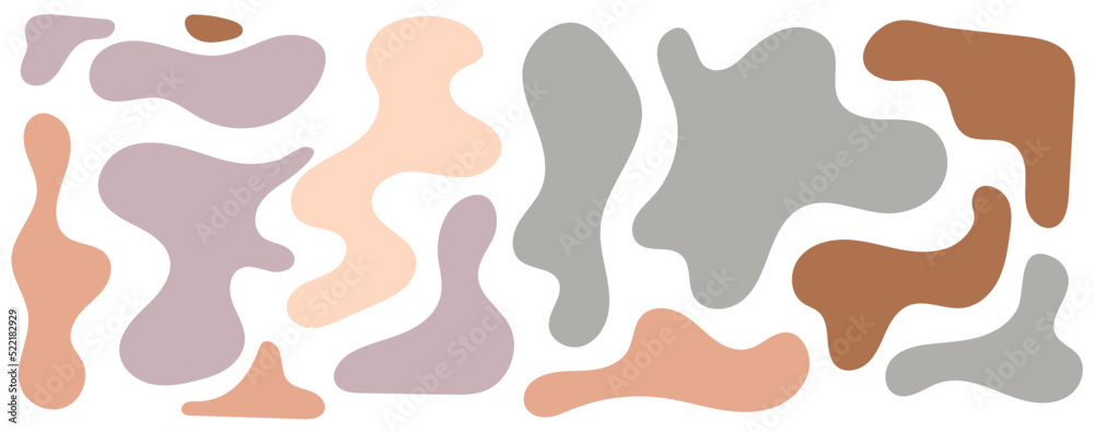Bloho Color Irregular Blob Set Of Abstract Organic Shapes Abstract Irregular Random Blobs