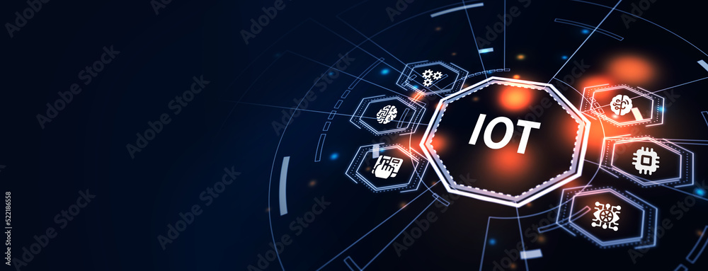Internet of things - IOT concept. Businessman offer IOT products and ...