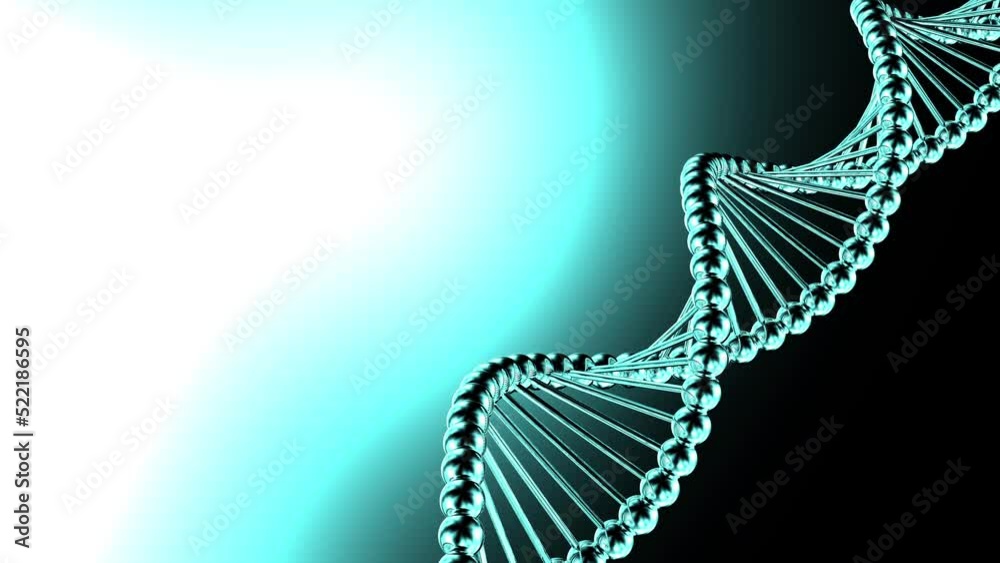 Rotating Science Molecular Crystal DNA Model Structure under blue-black ...