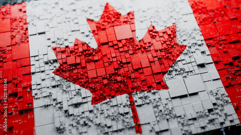 Canadian Flag Tech Wallpaper Stock Illustration | Adobe Stock