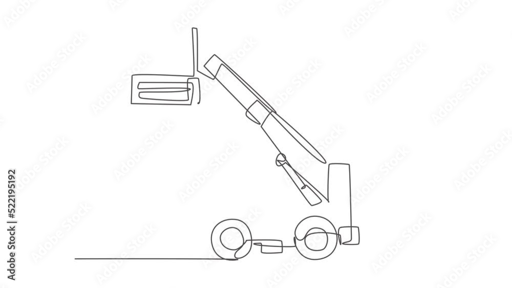 Animated self drawing of single continuous line draw forklift for ...